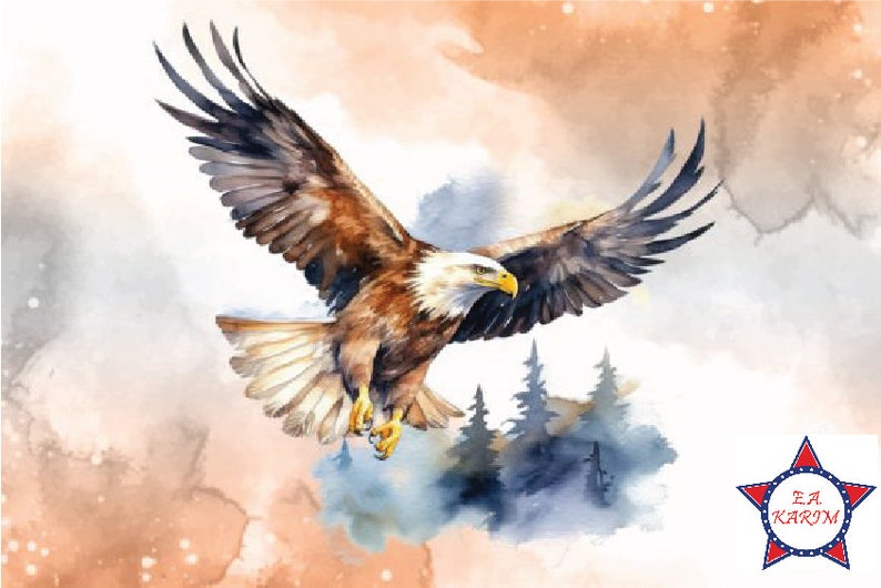 WATERCOLOR EAGLE CLIPART - Watercolor Clipart High Quality Pngs ...