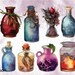 Witches Potionshelf Watercolor Clipart, Magical Mystical Art, Fantasy ...