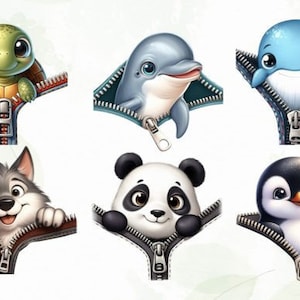 Zipper Animals Clipart, Cute Animal Stickers, Animals Meme Stickers ...
