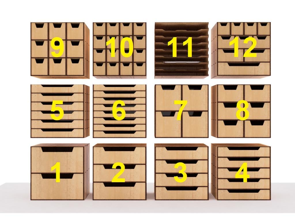 Laser Cut 12 Box Drawer Bundle: Stackable Storage Organizer Designs,diy ...