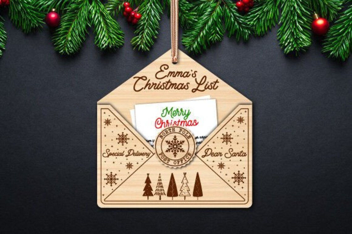 Letter to Santa Envelope SVG Bundle, Lasercut Dear Santa Decor, Santa ...