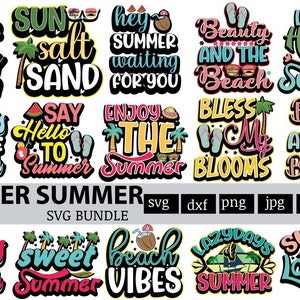 STICKER SUMMER Svg BUNDLE, Summer Svg, Beach Svg, Summertime Svg ...