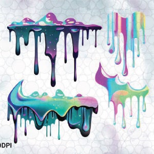 Dripping Watercolor Drips Clipart, Digital Graphics for Commercial Use ...