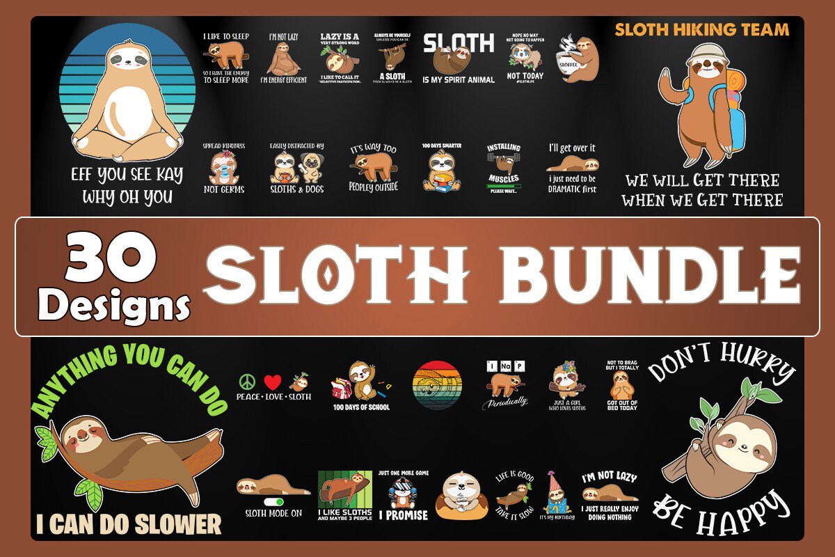 Sloth Svg Png Bundle, Sloth Png, Sloth Svg , Sloth Png Sublimation ...