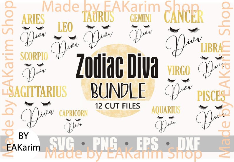 ZODIAC SVG MEGA Bundle, Zodiac Signs Svg, Zodiac Svg, Mystic Svg ...
