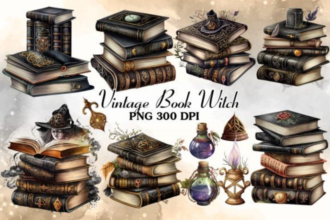 WITCH HORROR BOOK Png, Sublimation Design, Book Png, Book Illustration ...