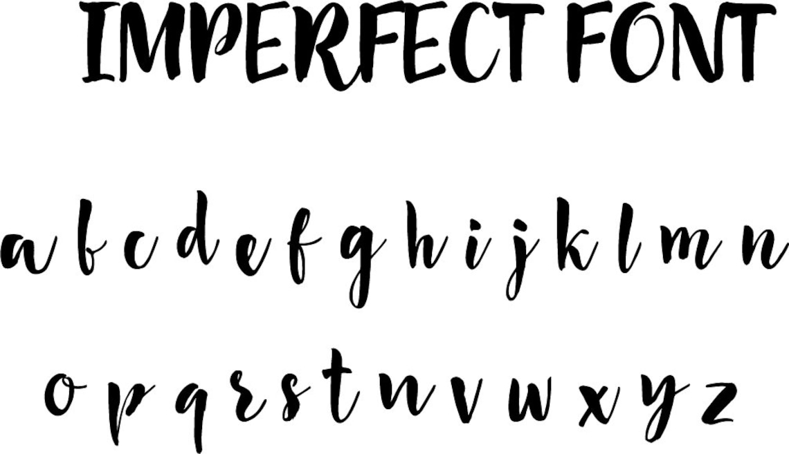 IMPERFECT FONT SVG Png Instant download Imperfect | Etsy