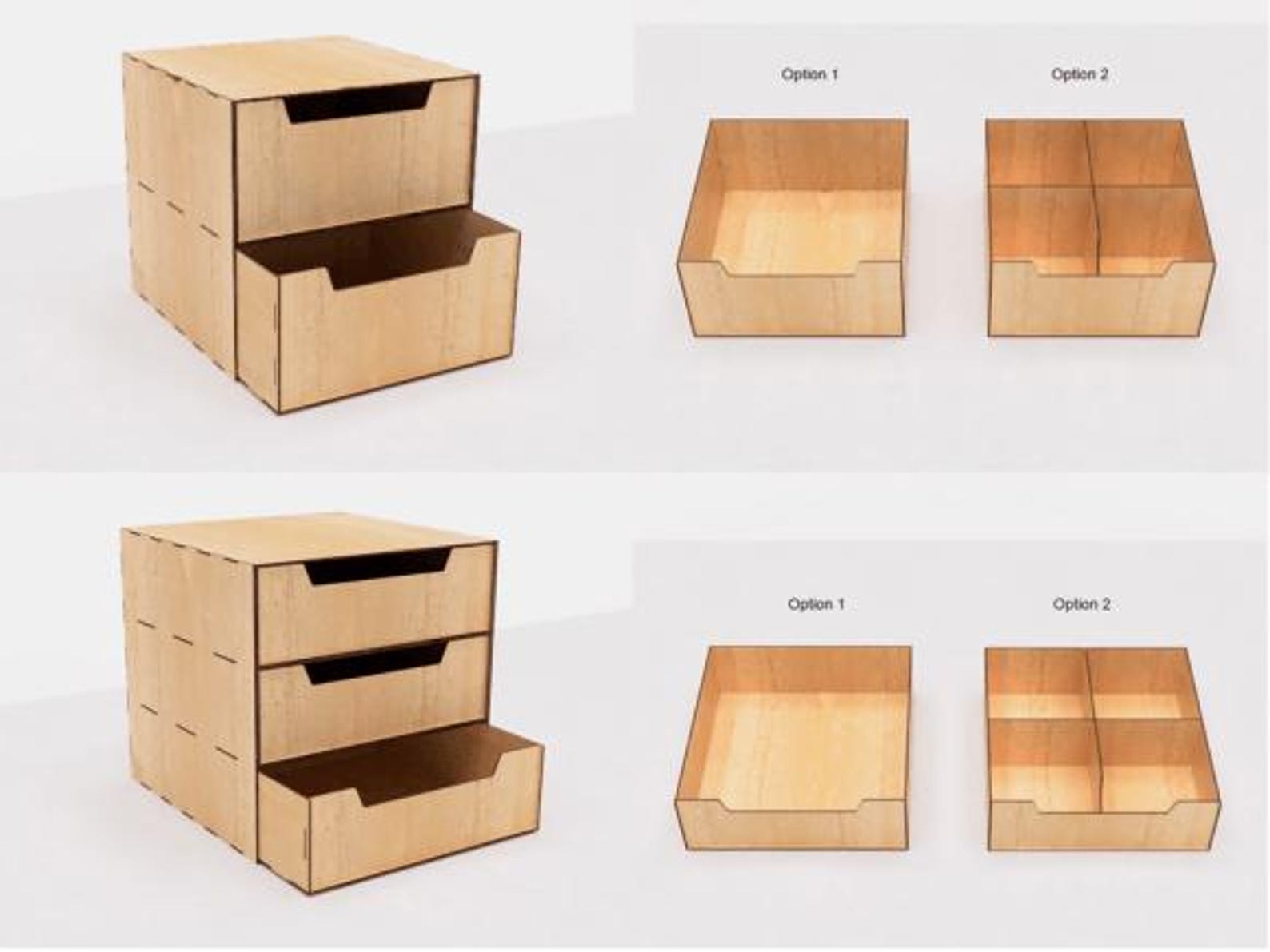 Laser Cut 12 Box Drawer Bundle: Stackable Storage Organizer Designs,diy ...