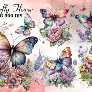 Watercolor Butterflies Clipart, Painted Butterfly Clipart, Butterfly ...
