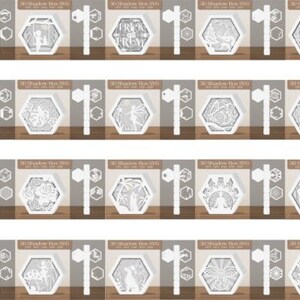 Hexagon Shadow Box Template, Svg, DIY, Light Box Frame Blank Template ...