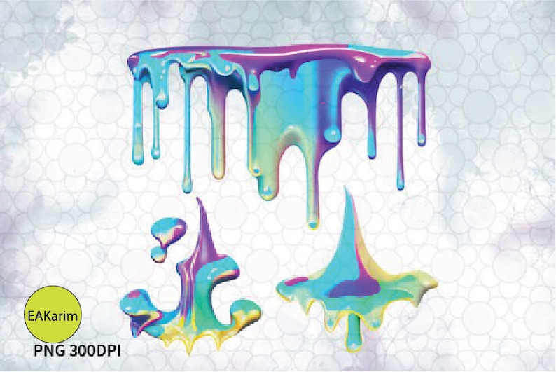 Dripping Watercolor Drips Clipart, Digital Graphics for Commercial Use ...