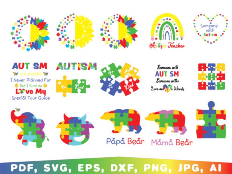 AUTISM SVG Bundle,autism Puzzle Svg, Autism Awareness Svg,autism Mom ...