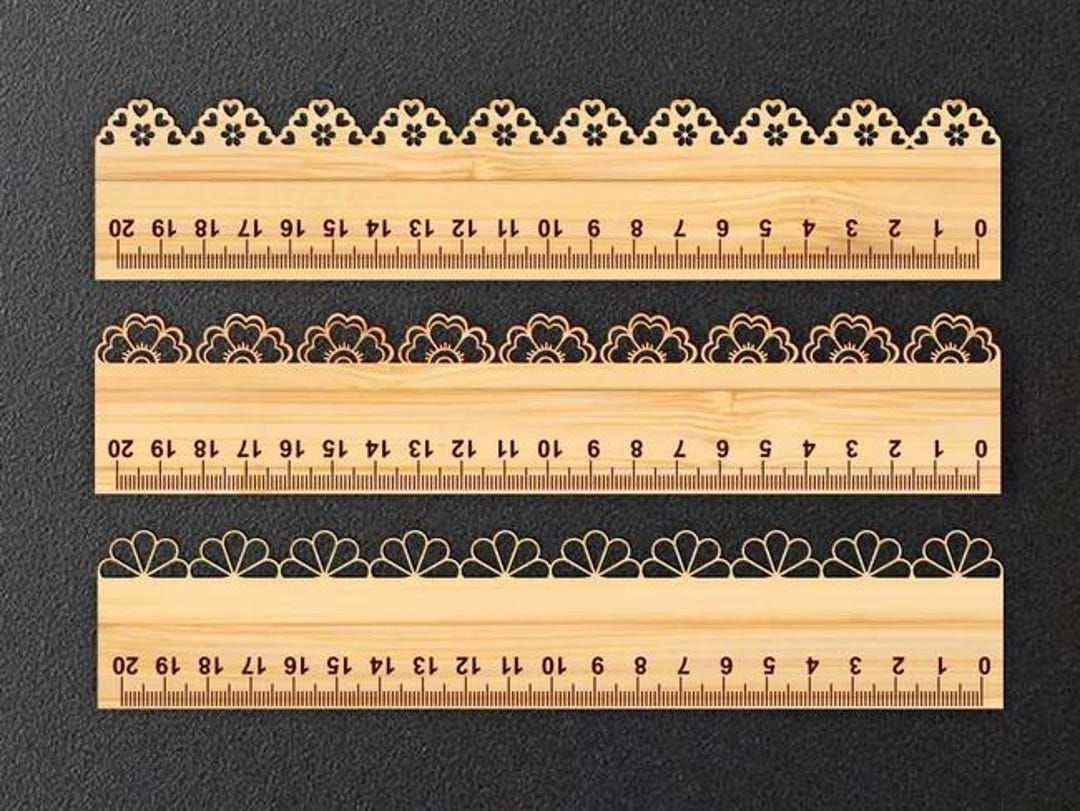 Lace Ruler Laser Cut Files Bundle SVG File,3 Vector Design, Plan Laser ...