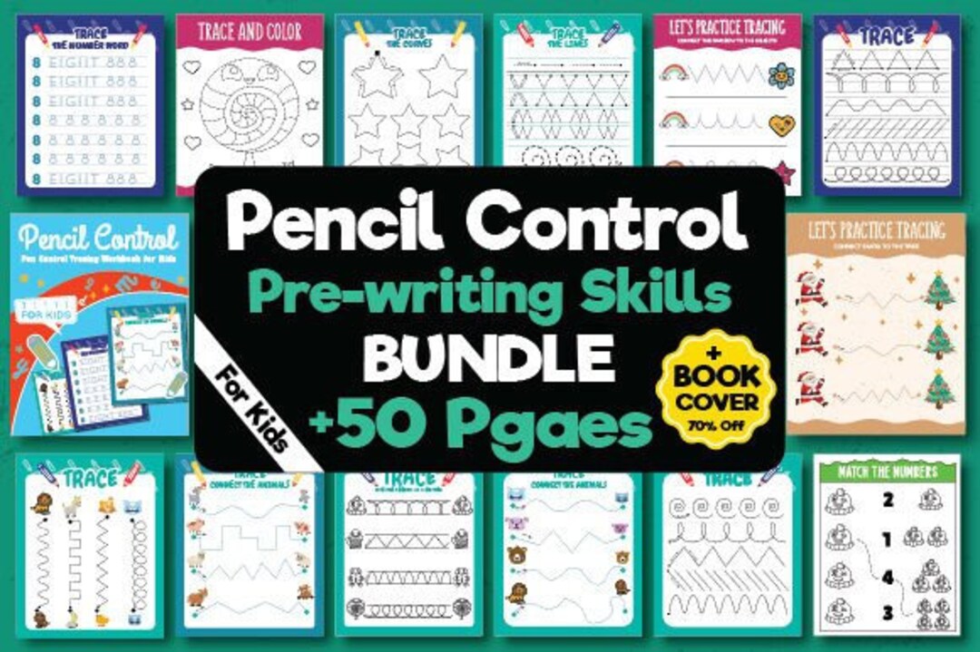 PENCIL CONTROL TRACING Workbook for Kids | 50 Printable Pages of ...