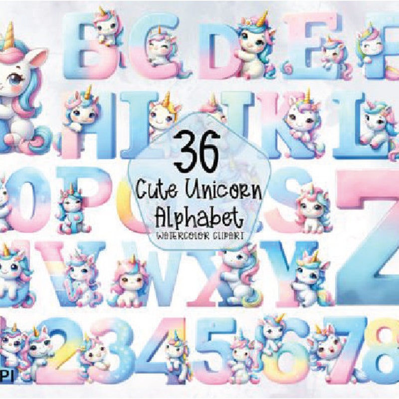 Unicorn Alphabet - Etsy