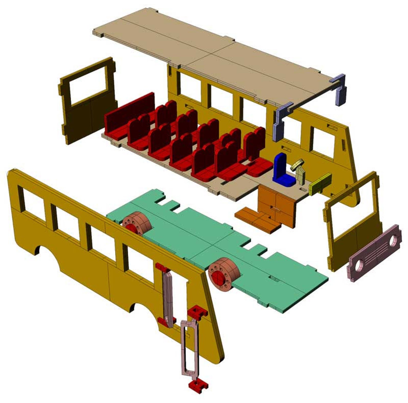 Bus Laser Cut File | SVG, CDR, DWG, Dxf, Png, and Others Digital Files ...