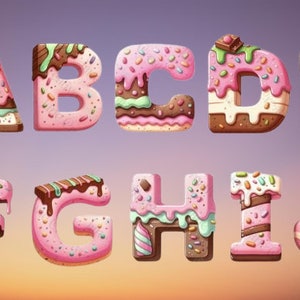 Candyland Alphabet Clipart, Candy Letters, Transparent Background, High ...