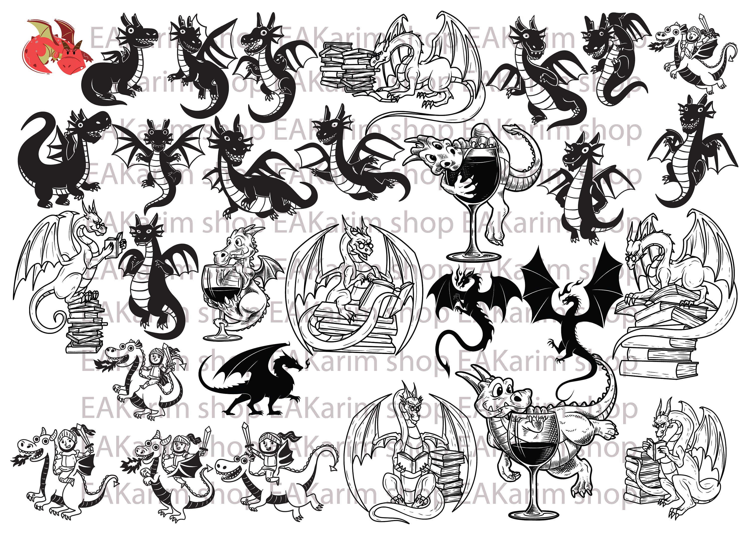 157 DRAGON SVG Bundle Dragon Cut File Dragon Svg Dragons - Etsy