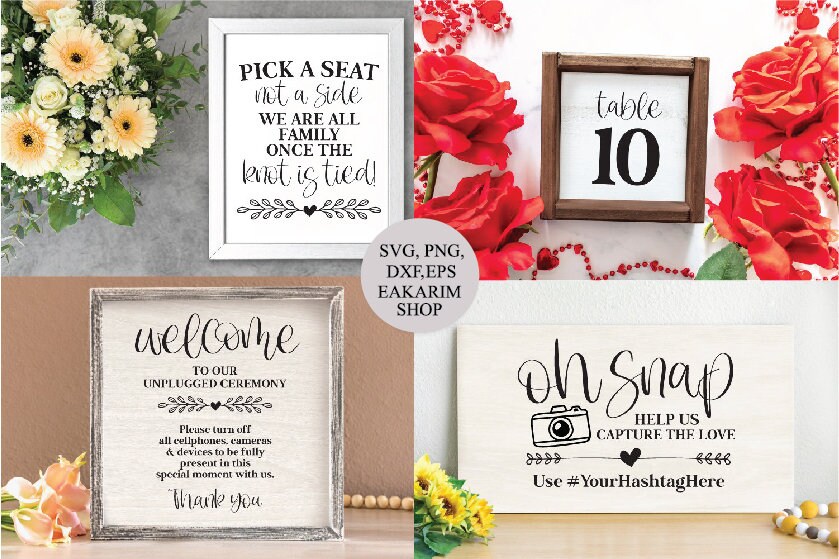 WEDDING Sign SVG Bundle Wedding Svg Files Welcome to Our - Etsy