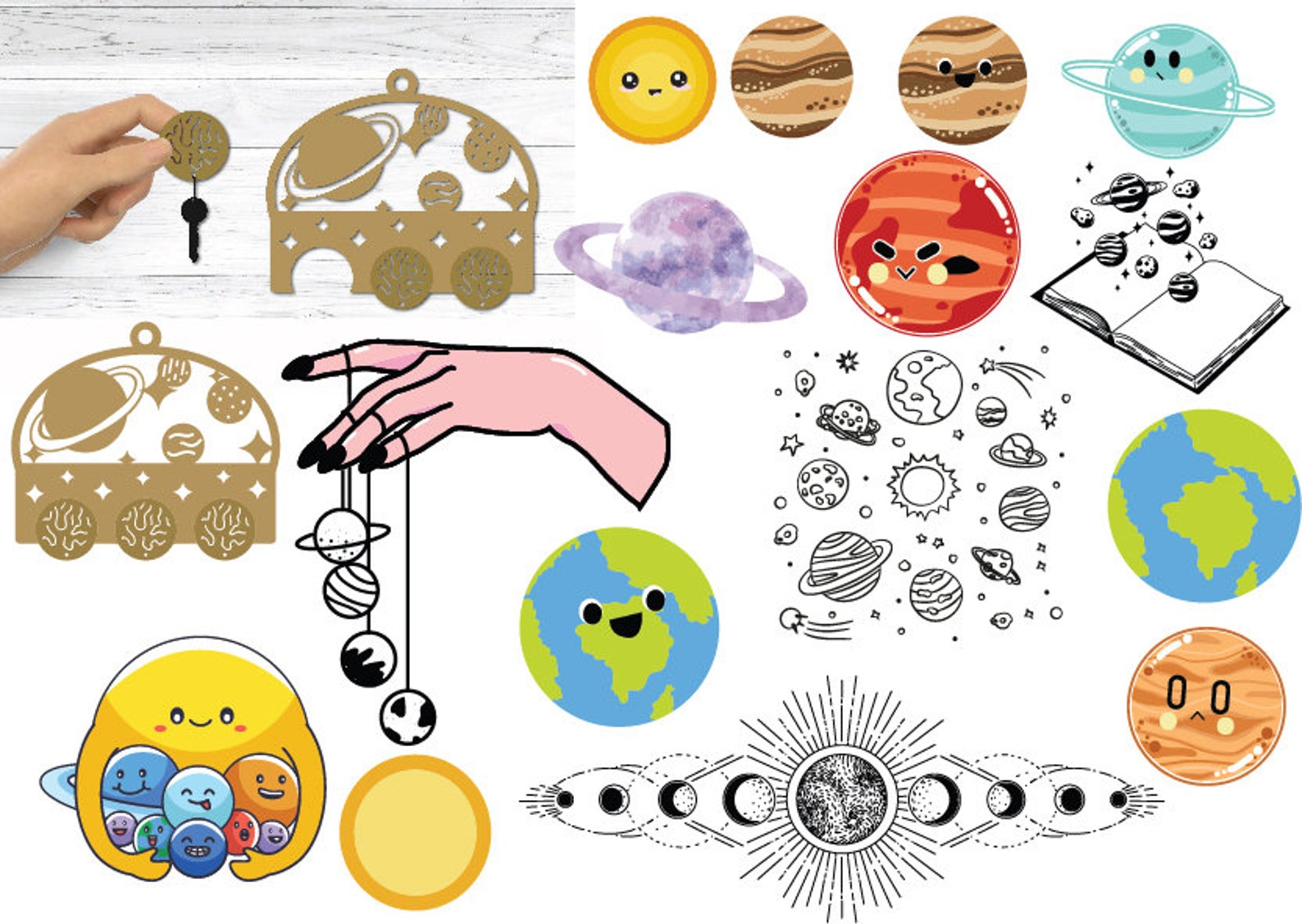 SOLAR SYSTEM SVG Parade of Planets Cut File Planet Svg - Etsy Canada
