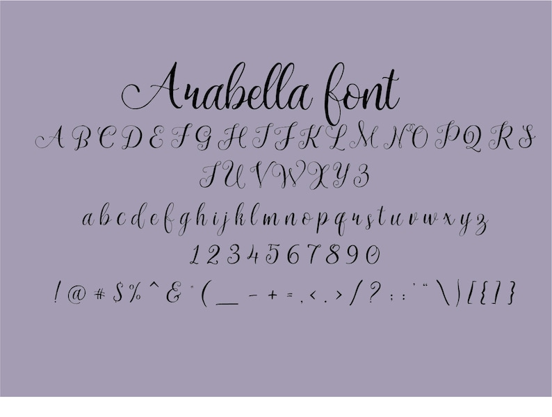 ARABELLA FONT, SVG ,png - Svg and Png Files for Cricut, Arabella ...