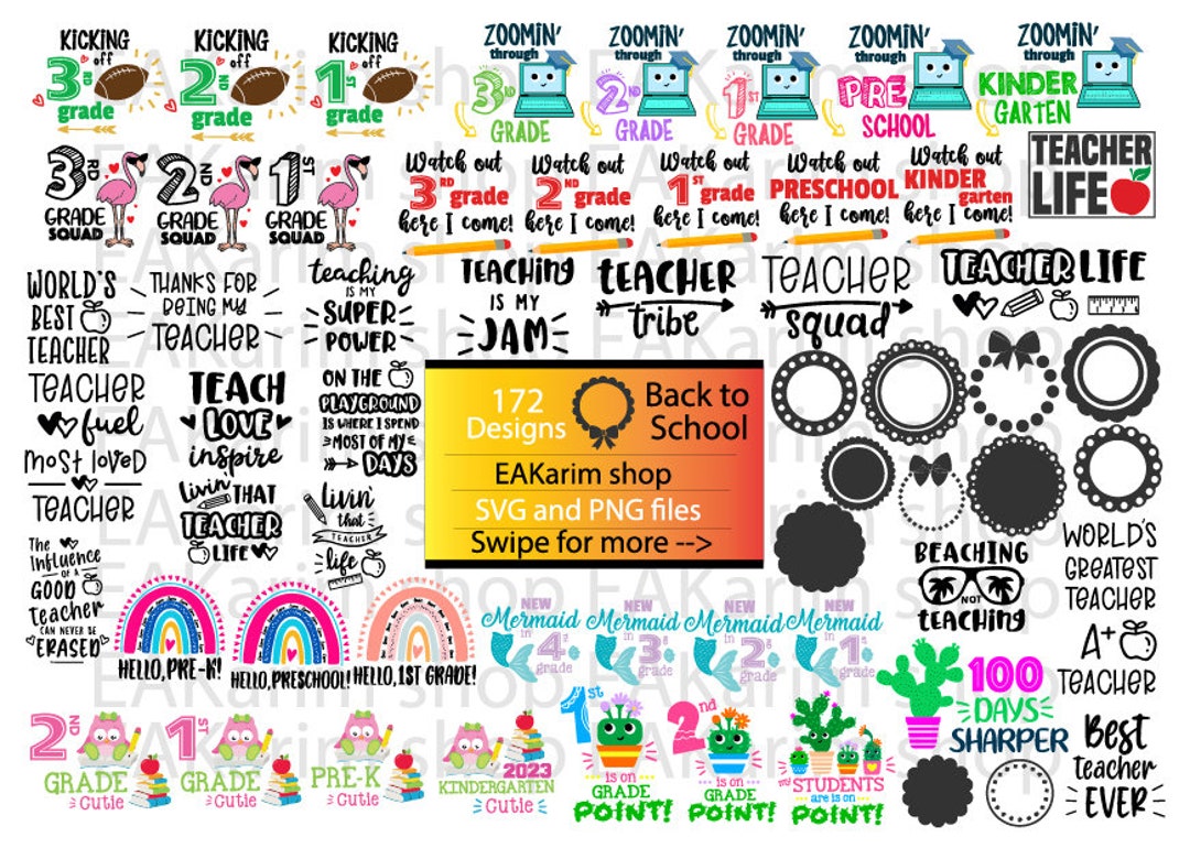 BACK TO SCHOOL Svg Bundle, Svg Png, Mega School Svg Bundle, Teacher Svg ...