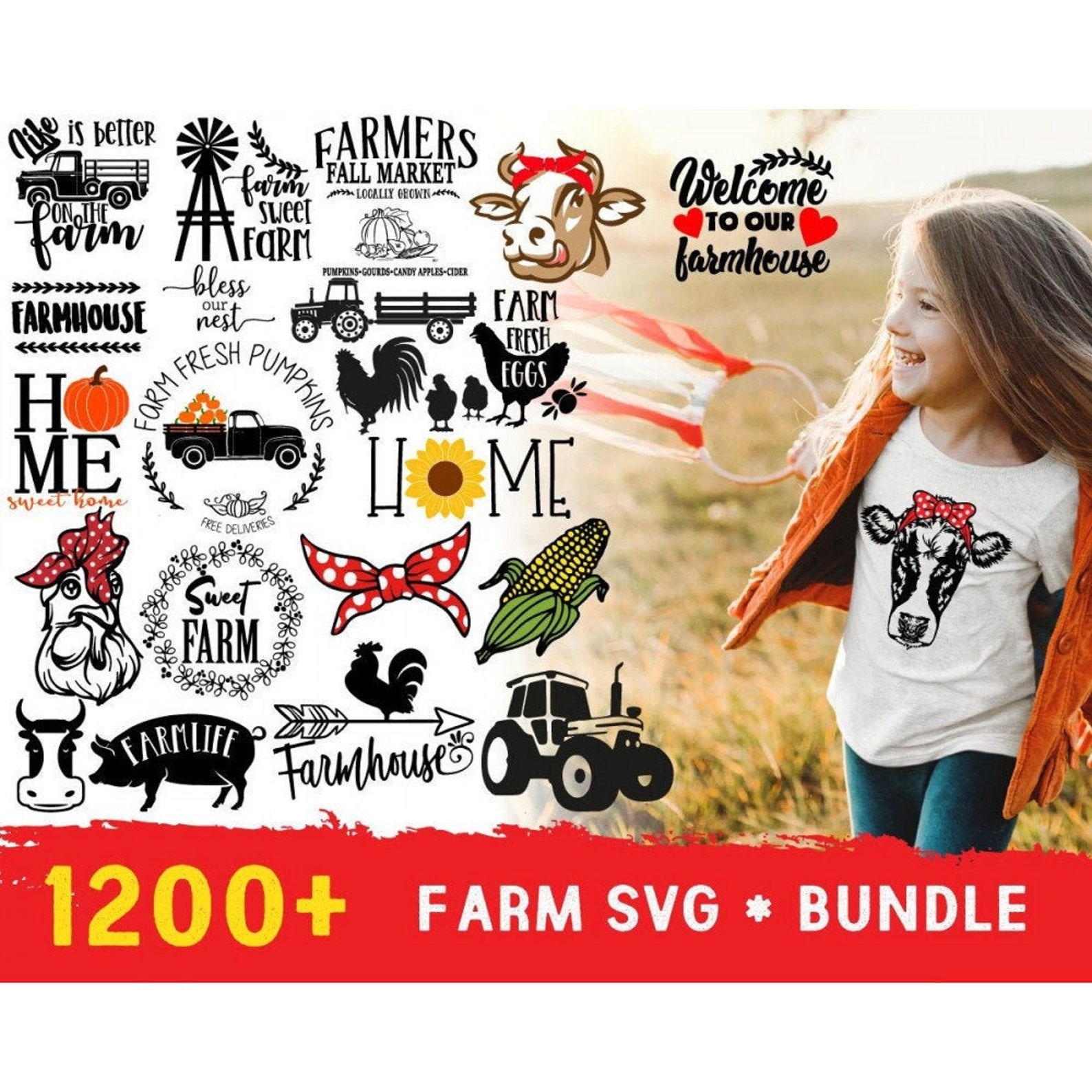 482 GRANJA SVG Silueta de granja Clipart de granja Vida de - Etsy México