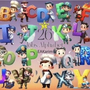 Jobs Alphabet Print, Printable Educational Poster, Learning ABC ...