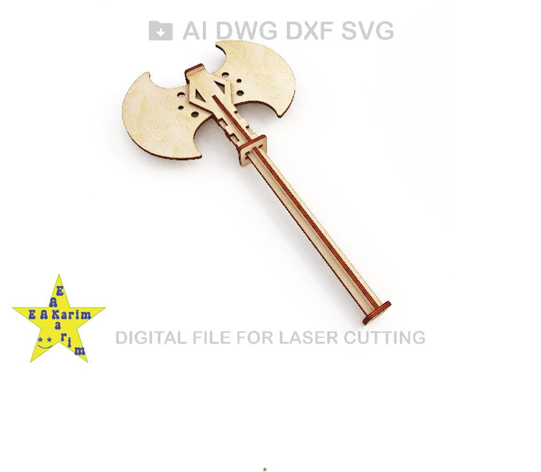 Laser Cut Toy Axe Vector for CNC Svg Vector File, Vector Cut File ...