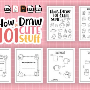 HOW TO DRAW 109 Pages Cute Stuff for Kids : Printable Worksheets / How ...