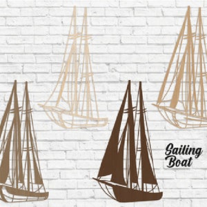 Sailing Boat Laser Cut 3D File SVG Multilayer Sailboat Laser Cut File ...
