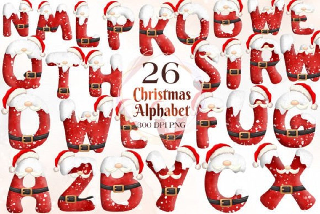 Christmas Alphabet PNG Christmas Letters Clipart Santa Alphabet PNG ...