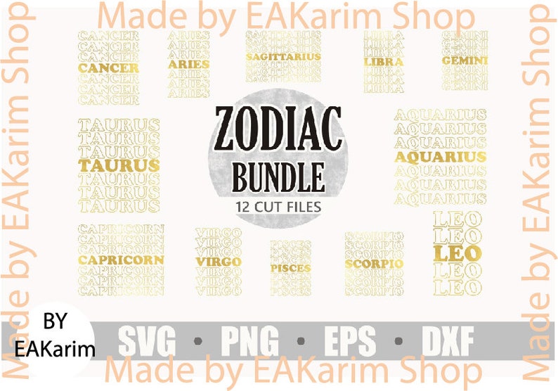 ZODIAC SVG MEGA Bundle Zodiac Signs Svg Zodiac Svg Mystic - Etsy