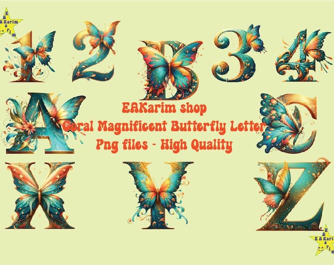 Butterfly Alphabet PNG, Butterfly Letters, Butterfly Clipart, Butterfly ...