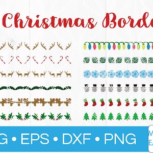 CHRISTMAS BORDERS SVG, Christmas Svg, String Lights Svg, Party Elements ...