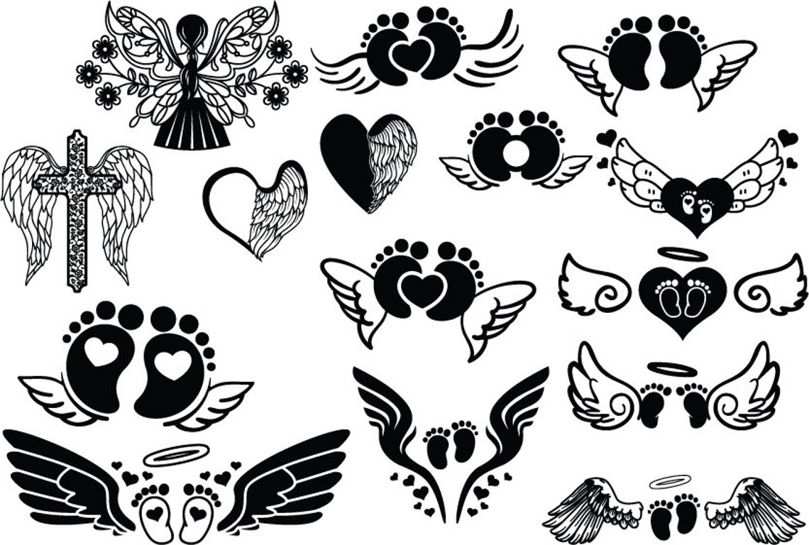 79 ANGEL WINGS SVG Bundle Wings Svg Angel Svg Baby Angel - Etsy