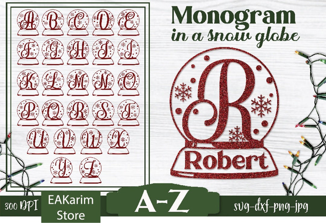 Christmas Monogramletters Svg, Christmas Alphabet SVG, Christmas ...
