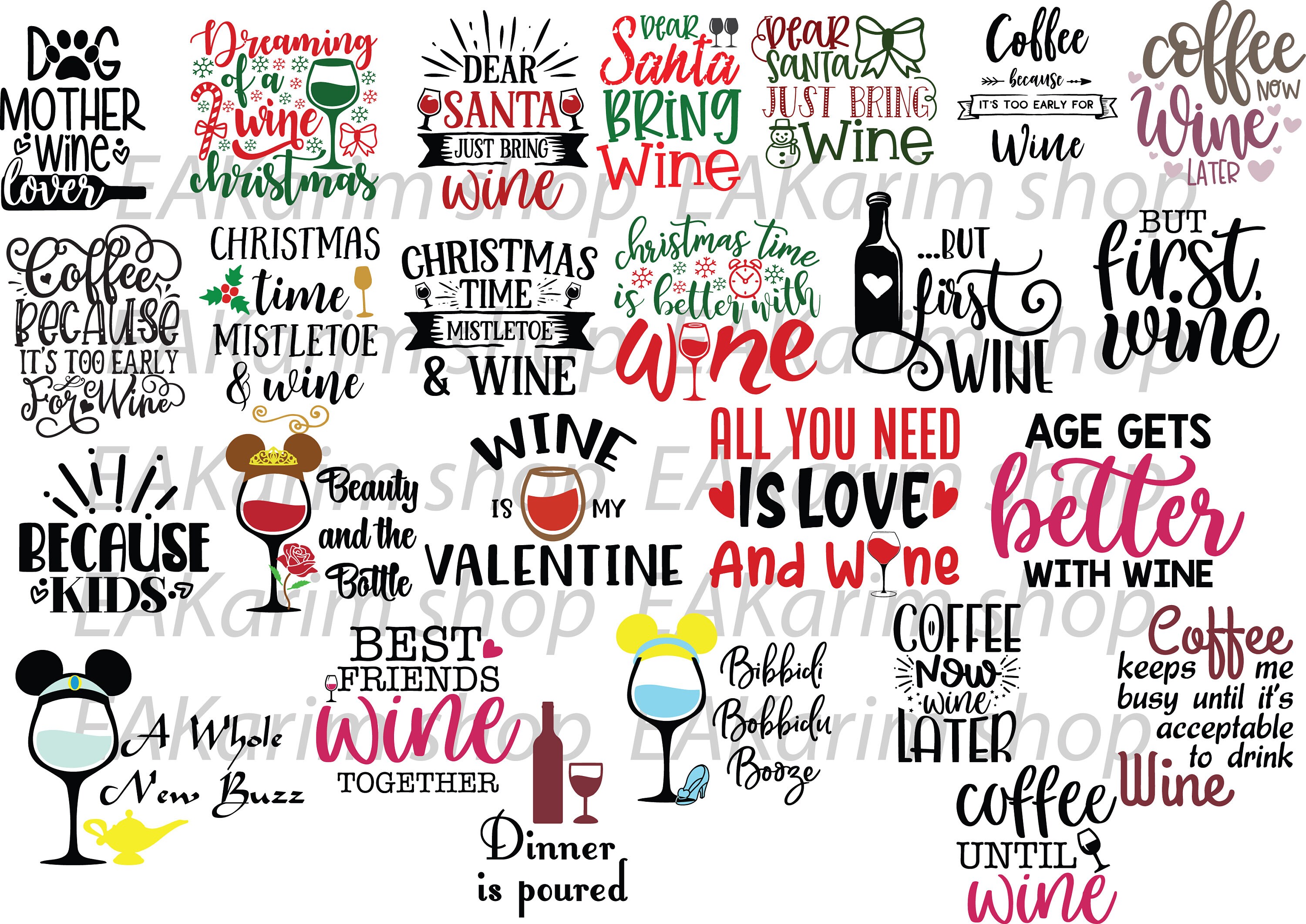 192 WINE SVG BUNDLE Wine Svg Alcohol Svg Bundle Wine Glass - Etsy Australia