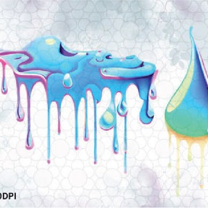 Dripping Watercolor Drips Clipart, Digital Graphics for Commercial Use ...