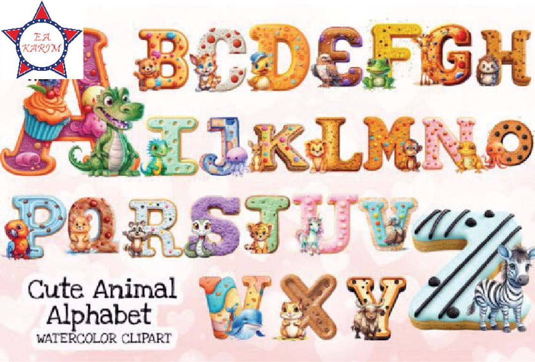 Animal Alphabet Clipart for Clip Art for Commercial Use PNG Files, Cute ...