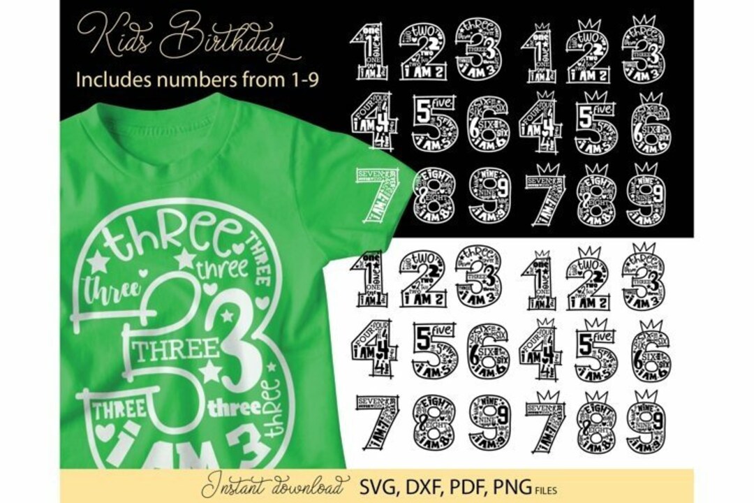 Birthday Svg Bundle, Birthday Numbers Svg, Png Dxf, Birthday Party ...