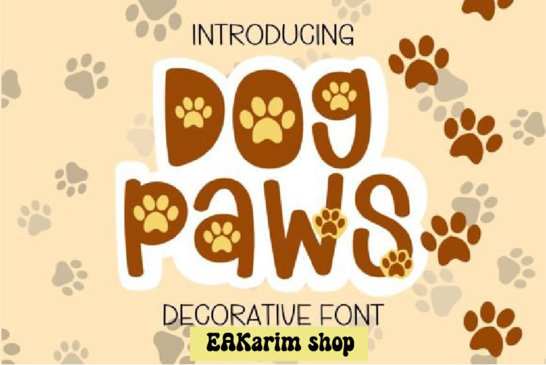 Dog Paws Font SVG, Dog Bone Svg and Dog Paw Svg, Alphabet, and Numbers ...