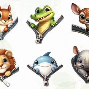 Zipper Animals Clipart, Cute Animal Stickers, Animals Meme Stickers ...