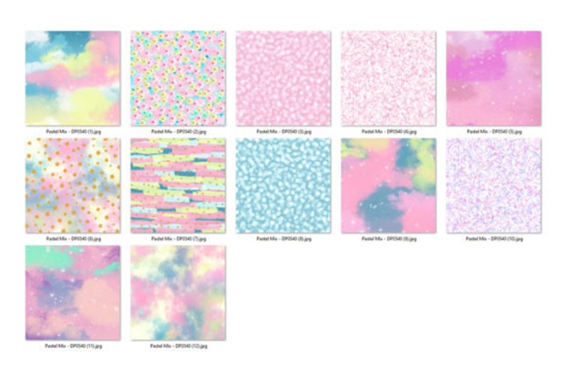 Pastel Mix Backgrounds, Pastel Watercolor Digital Paper, Pastel Ombre ...