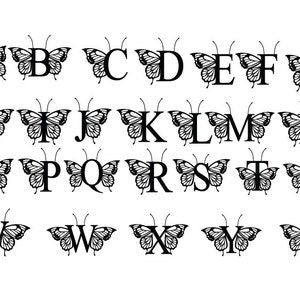 BUTTERFLY FONT SVG, Butterfly Bundle Svg Files - Font Silhouette, Font ...
