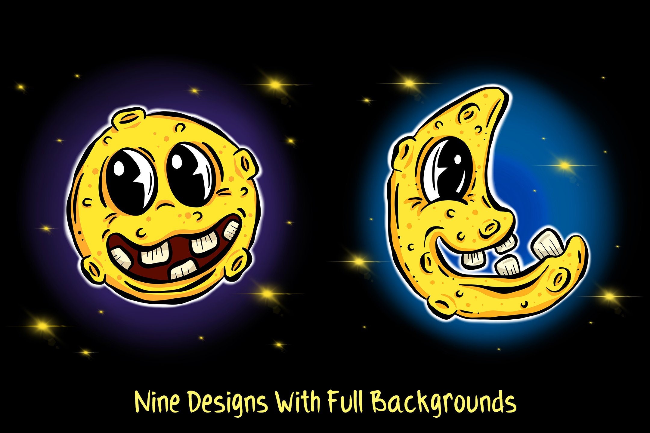 CARTOON MOON SVG Cartoon Moon Png Moon Silhouette Cartoon - Etsy