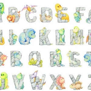 Cute Dino Alphabet Clipart Bundle Transparent PNG, Bundle Clipart ...