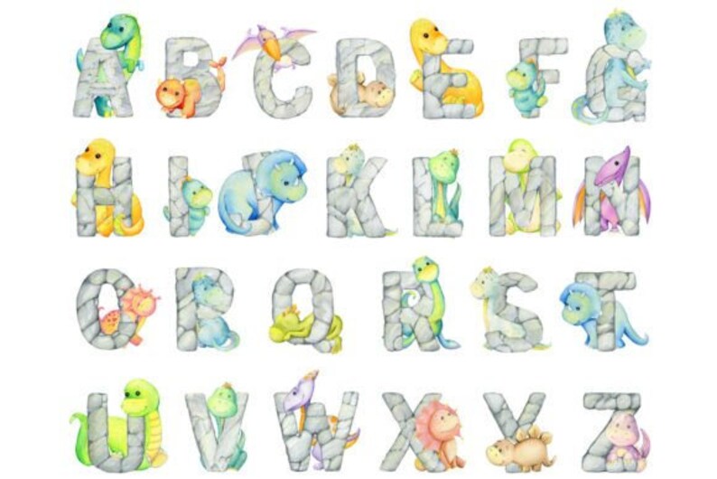 Cute Dino Alphabet Clipart Bundle Transparent PNG, Bundle Clipart ...