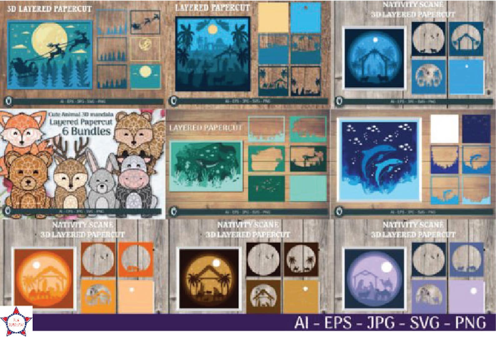 SHADOW BOX SVG Bundle, Template, Svg Files for Cricut and Silhouette ...