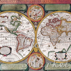 Antique Maps, 16 Sheets, Old World Vintage Travel Maps, Grunge Junk ...